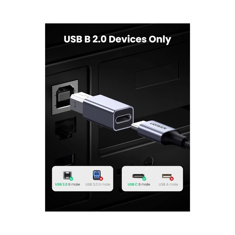 UGREEN USB-C Female to USB-B Male Printer Adapter - 480Mbps Data ...