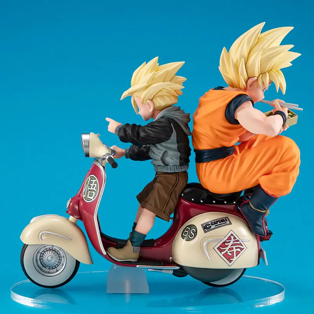 Dragon Ball Z - Desktop Real Mccoy EX Super Saiyan Son Goku & Son Gohan on Bike Statue ...