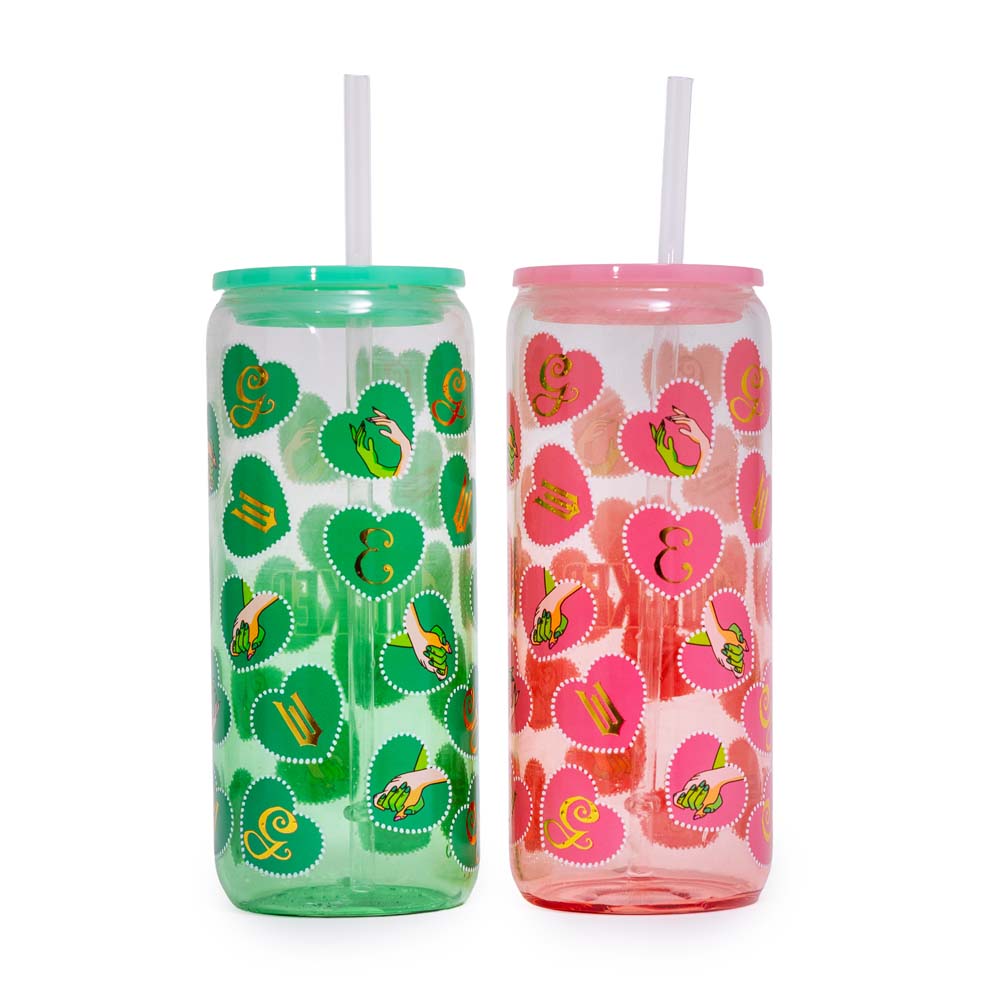 Wicked - Glinda & Elphaba Glass Cup with Straw Twin Pack - Loot - EB ...