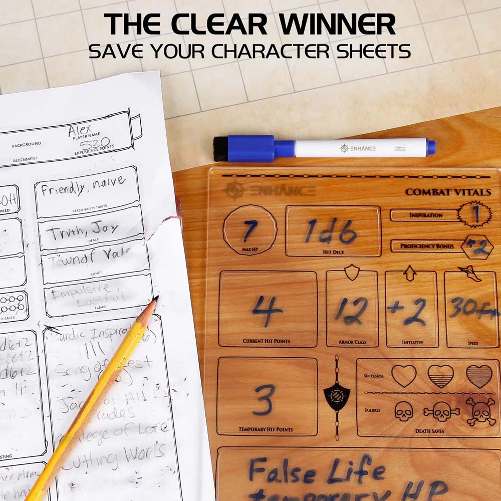 Enhance Tabletop - Acrylic Character Sheets - Clear - Toys and ...