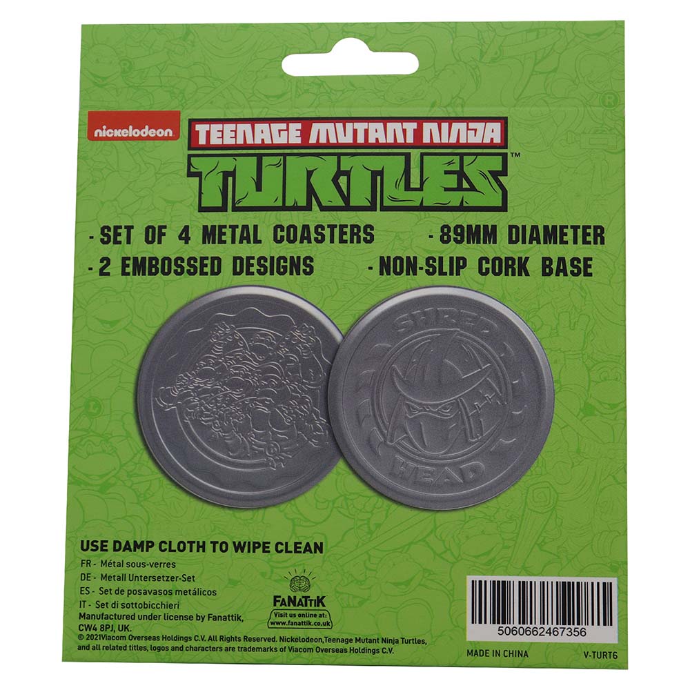 Teenage Mutant Ninja Turtles - Set of 4 Embossed Metal Coasters - Toys ...