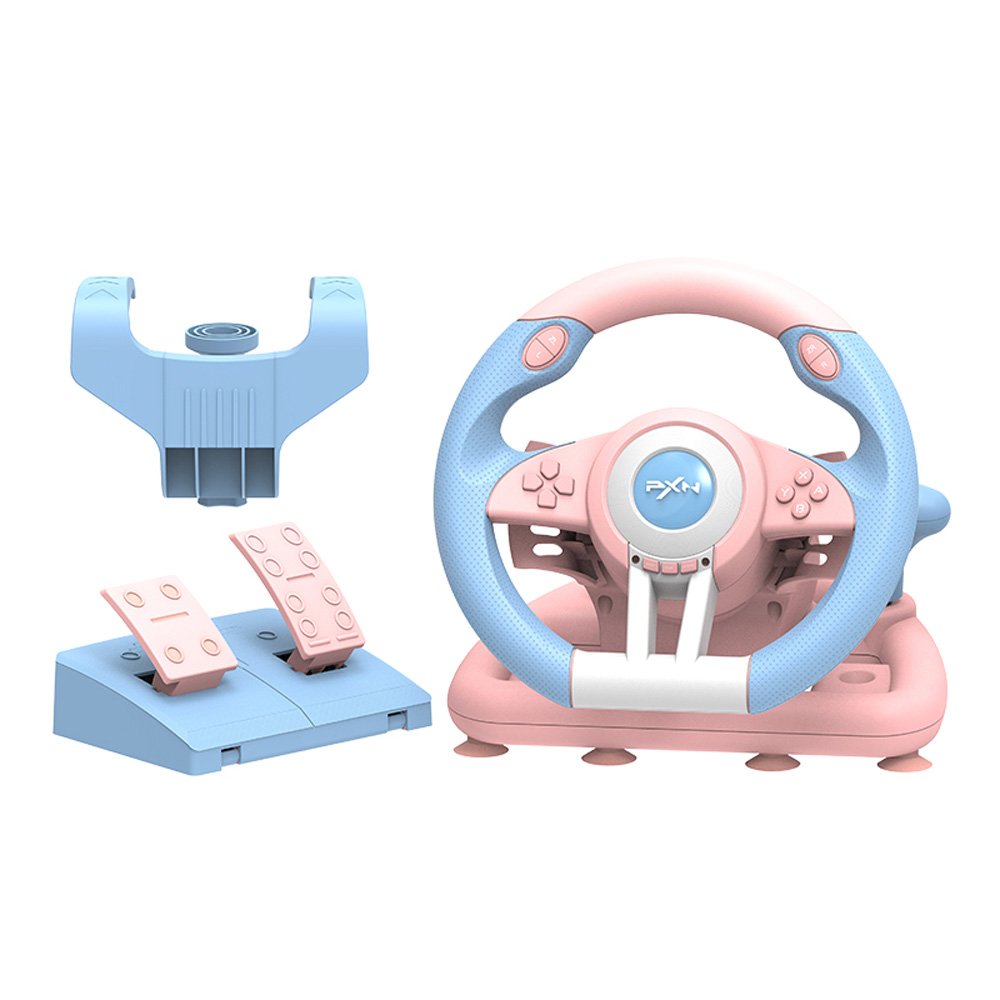 PXN - V3 Pro Gaming Racing Wheel - Pink / Blue - Nintendo Switch - EB ...