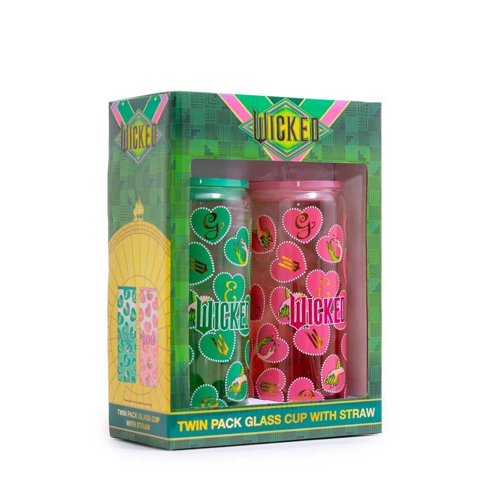 Wicked - Glinda & Elphaba Glass Cup with Straw Twin Pack - Things For ...