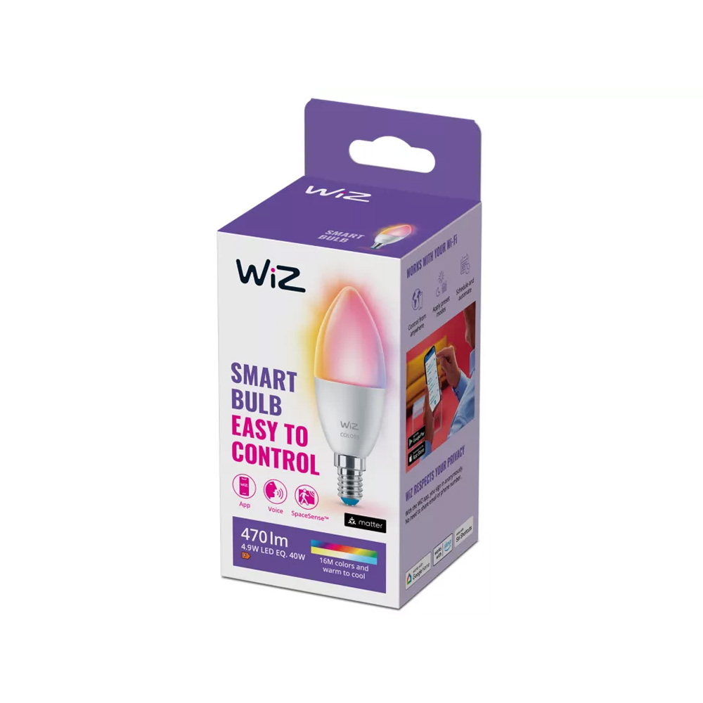 WiZ C37 E14 Gen2 Colour & White Tunable Candle Light Bulb 1-Pack - Electronics - EB Games Australia