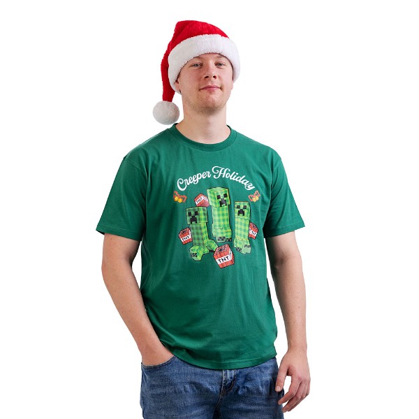 Minecraft - Creeper Holidays T-Shirt - Clothing - EB Games Australia