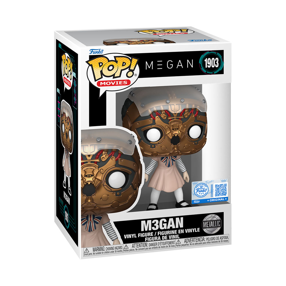 M3GAN - M3Gan (Exposed Face) Metallic Pop! Vinyl Figure - Toys ...