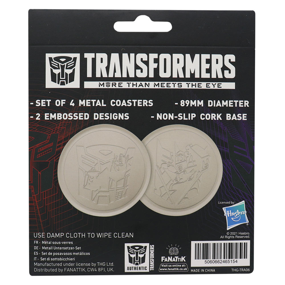 Transformers - Embossed Metal Coaster 4-Pack - Toys and Collectibles ...