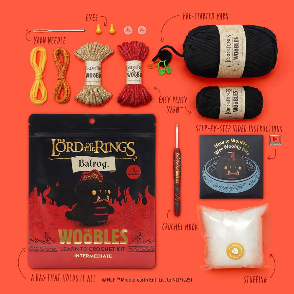 Lord of The Rings - The WOOBLES Balrog Crochet Kit - Toys & Gadgets ...