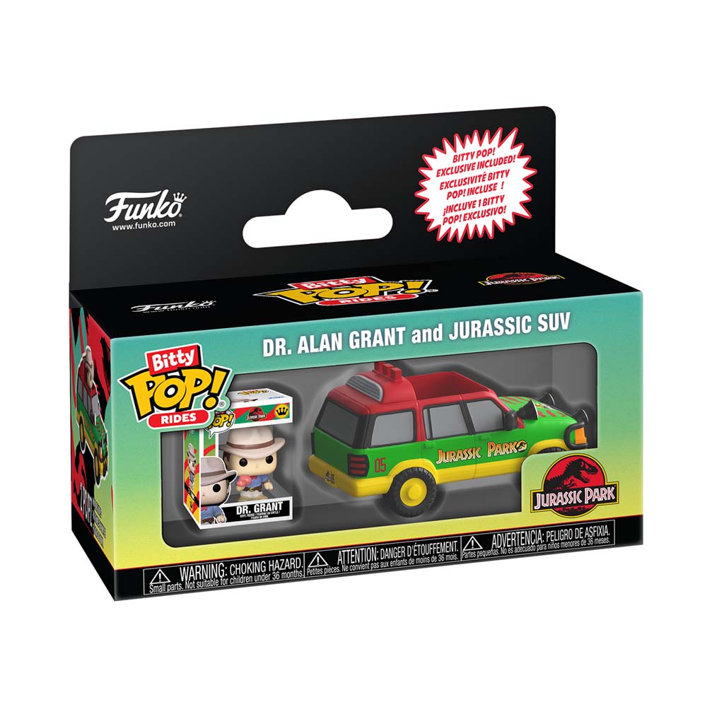 Jurassic Park - Dr. Alan Grant & Jurassic SUV Bitty Pop! Ride - Toys ...