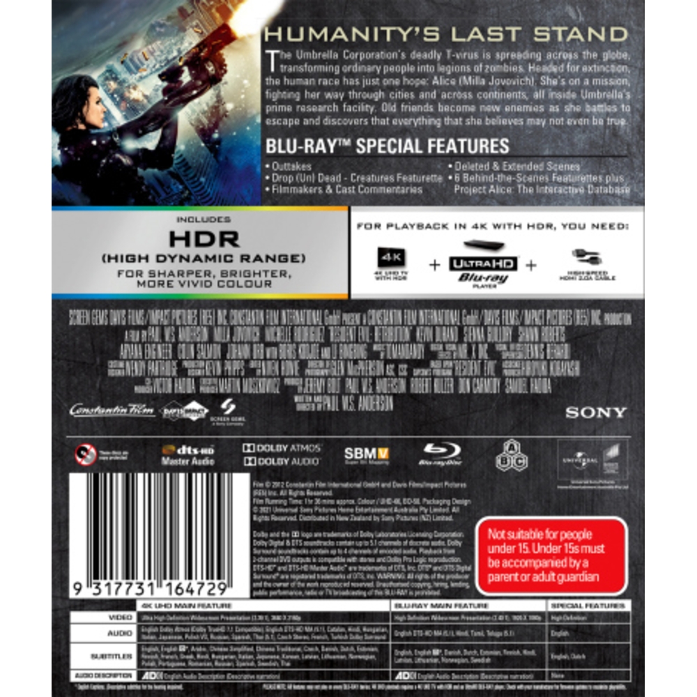 Resident Evil: Retribution (4K UHD / Blu-Ray) - Loot - EB Games Australia