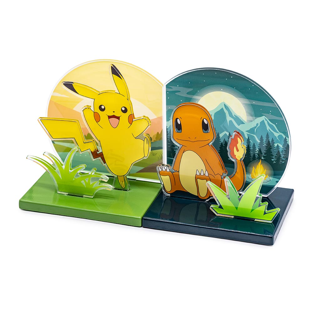 Pokemon - Pikachu & Charmander Acrylic Bookend - Toys and Collectibles ...