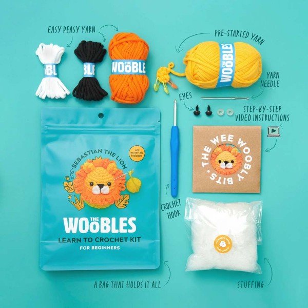 The WOOBLES - Sebastian the Lion Crochet Kit - Toys & Gadgets - ZiNG ...