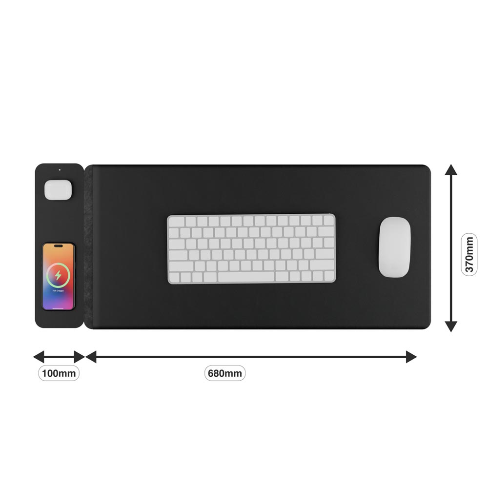 Laser Wireless Charging Desk Mat - Black - Electronics - EB Games Australia