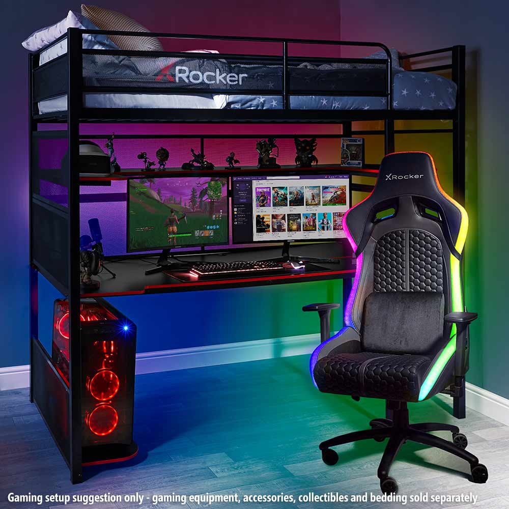 X Rocker Battlebunk Gaming High Sleeper Bed with Desk - PC - EB Games ...