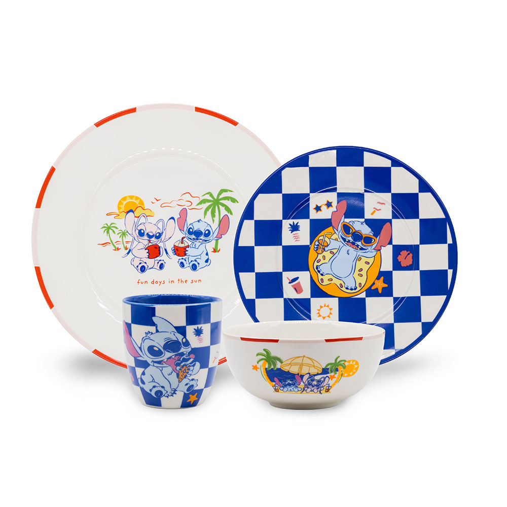 Disney - Lilo & Stitch - Stitch Checkered 16-Piece Dinner Set - Things ...