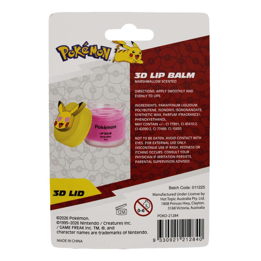 Pokemon - Pikachu 3D Lip Balm - Toys and Collectibles - EB Games Australia