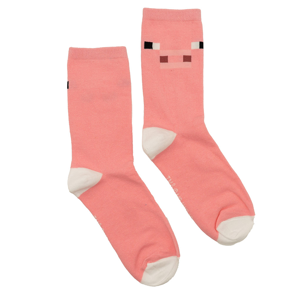 Minecraft - Pig Kids Crew Socks - Clothing - EB Games New Zealand