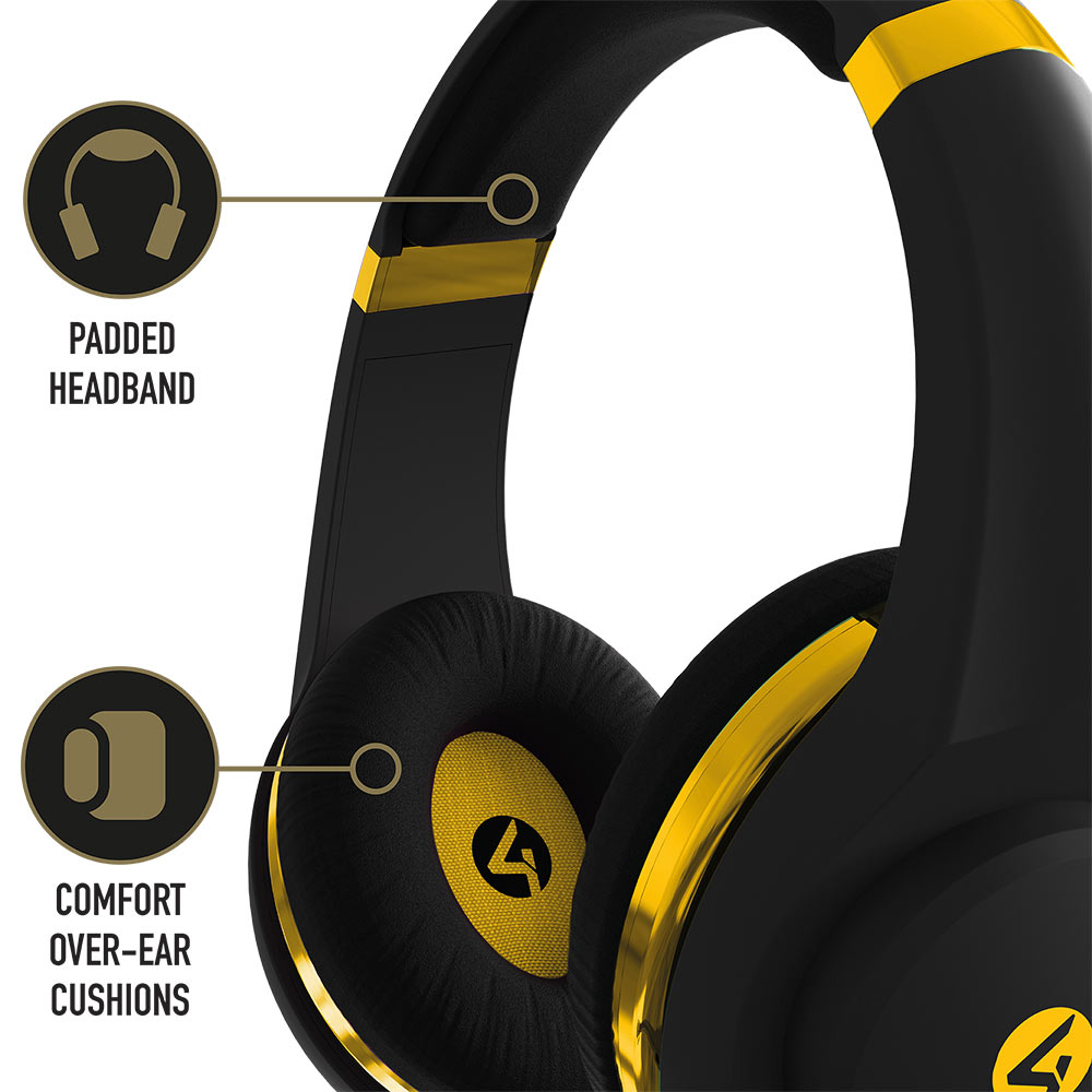 4Gamers - Black & Gold Gaming Headset with Stand - PC - EB Games Australia