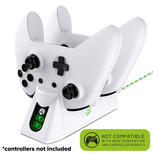 4Gamers SX C100 Powerful Twin Charging Dock with Plug Play White