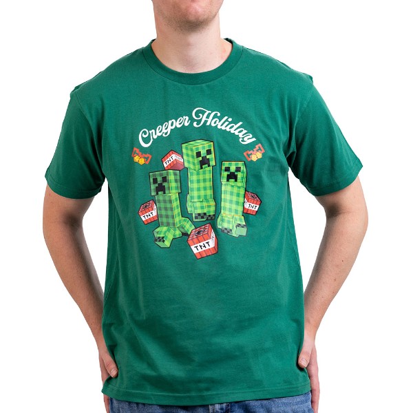 Minecraft - Creeper Holidays T-Shirt - Clothing - EB Games Australia