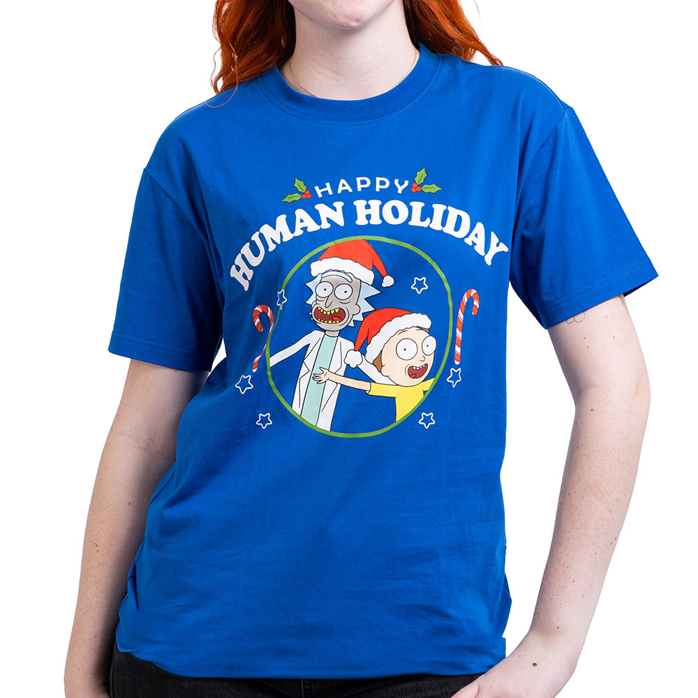 Rick & Morty - Happy Human Holiday T-Shirt - Clothing - EB Games Australia
