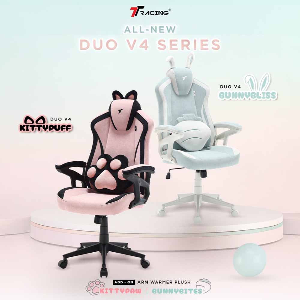 TTRacing DUO V4 Air Threads Fabric Gaming Chair - KittyPuff - PC - EB ...