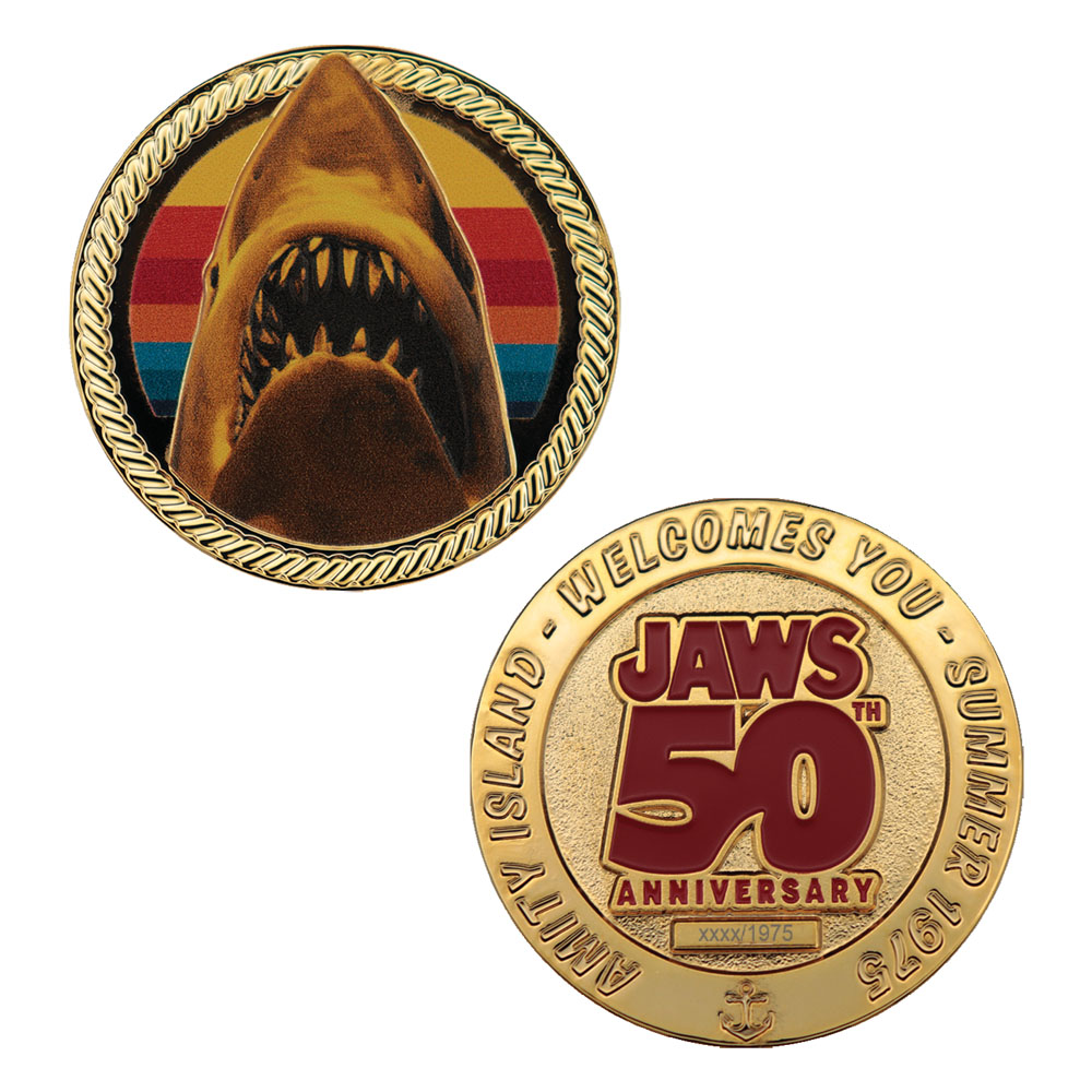Jaws - 50th Anniversary 24k Gold Plated Anniversary Coin - Toys and ...