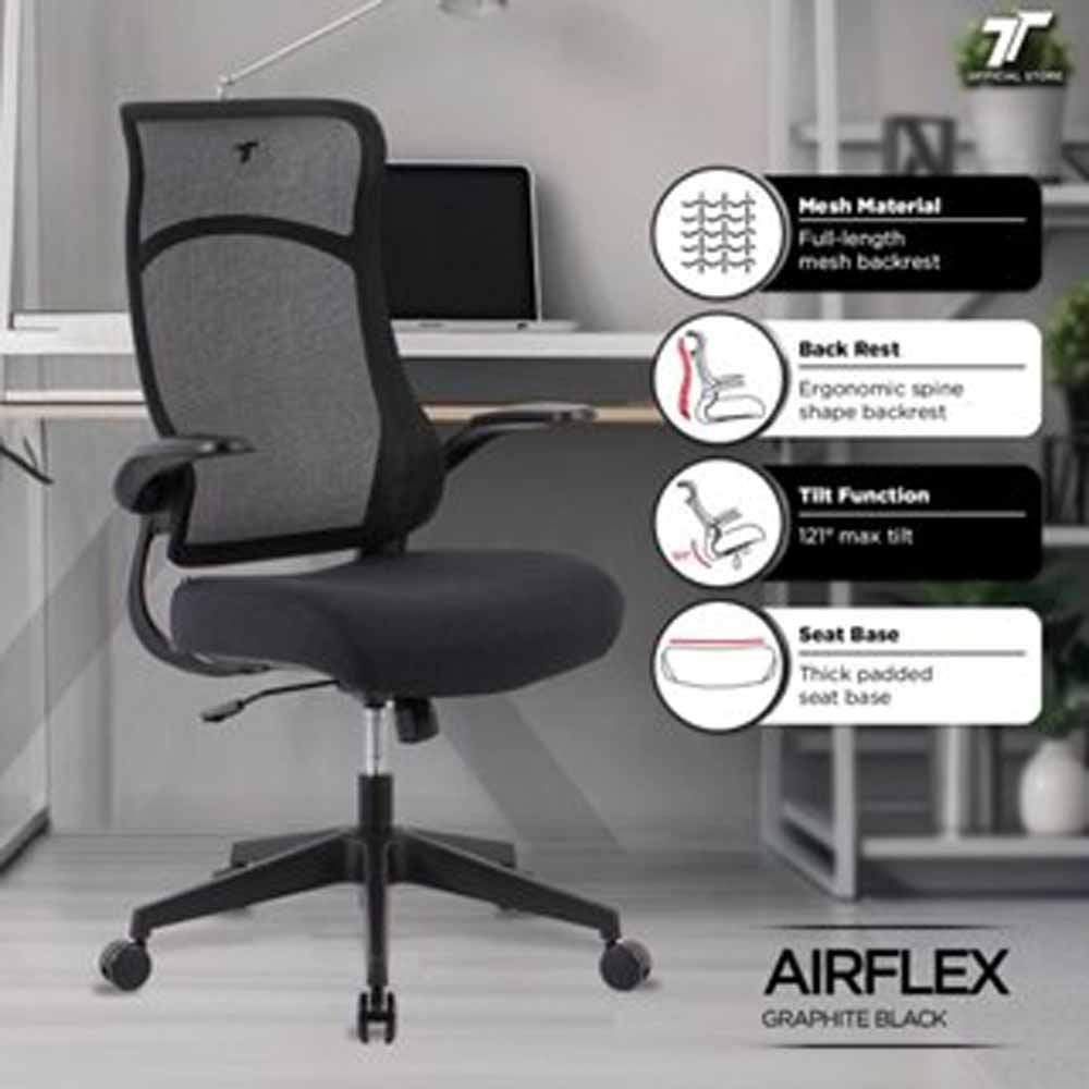 TT AIRFLEX Ergochair - Graphite Black - PC - EB Games Australia
