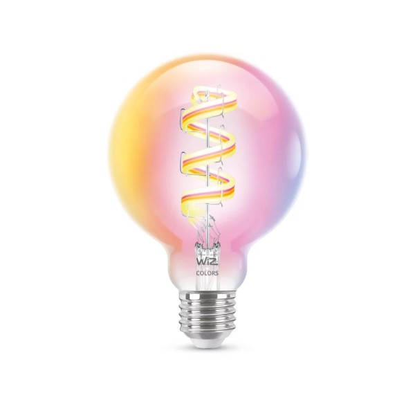 WiZ Colour & White Tunable 40W G95 E27 Filament Light Bulb (Clear) Gen ...