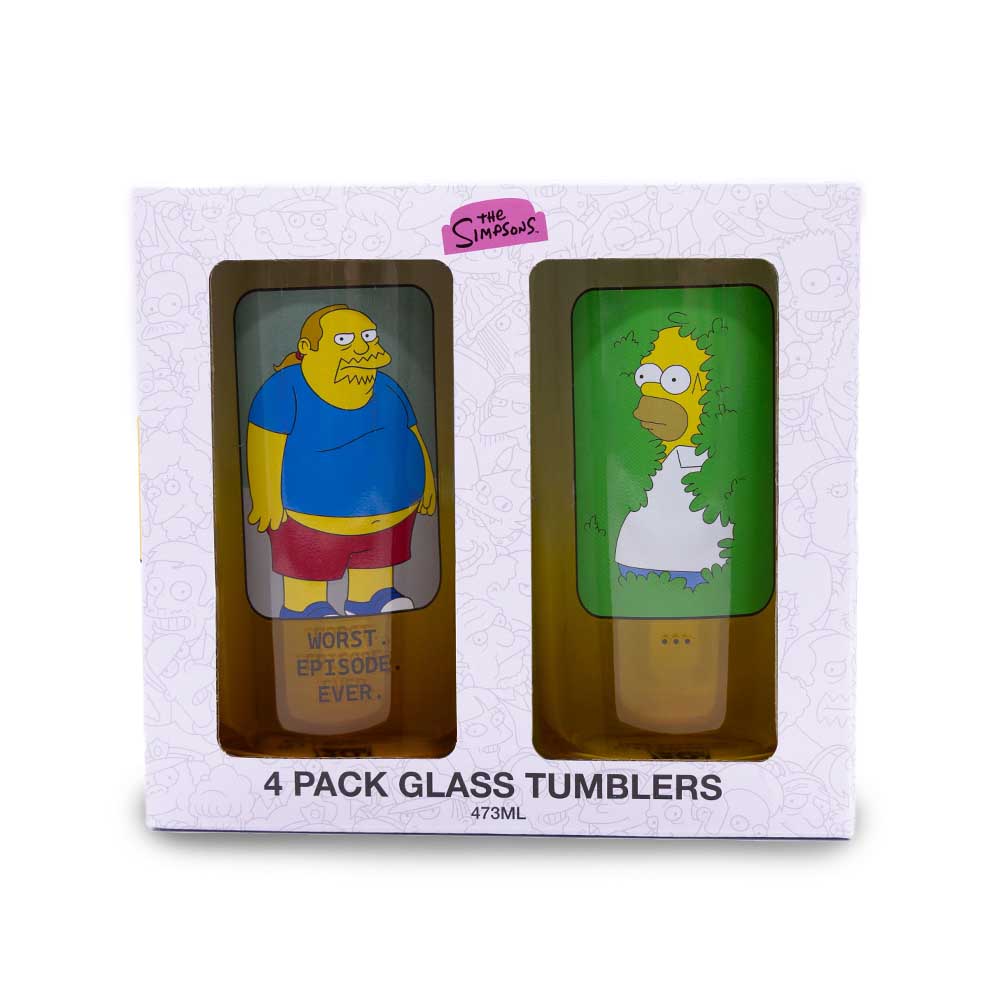 The Simpsons - Springfield Characters Memes Glass 4-Pack - Toys and ...