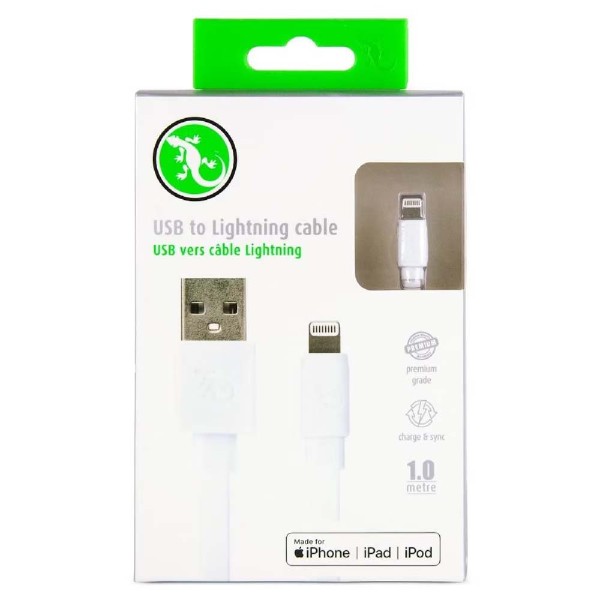 Gecko - Essentials USB-A to Lightning Cable - White - Electronics - EB ...