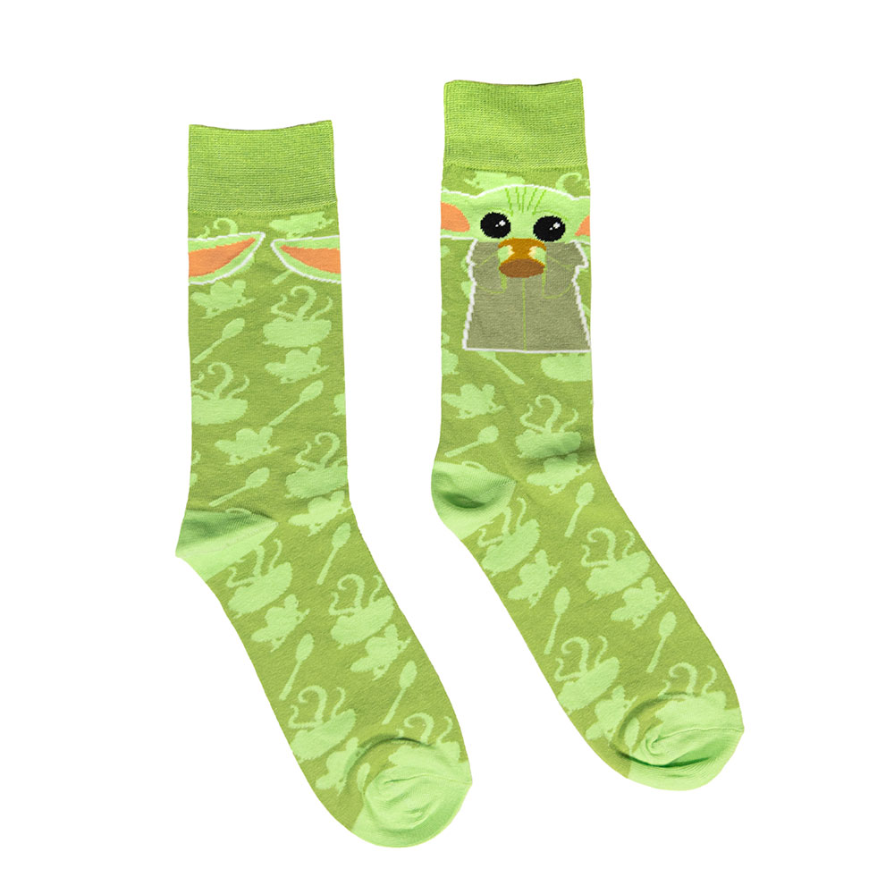 Star Wars - The Mandalorian - Grogu Green Crew Socks - Clothing - EB ...