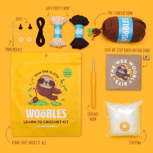 The WOOBLES - Sam the Sloth Crochet Kit - Toys and Collectibles - EB ...