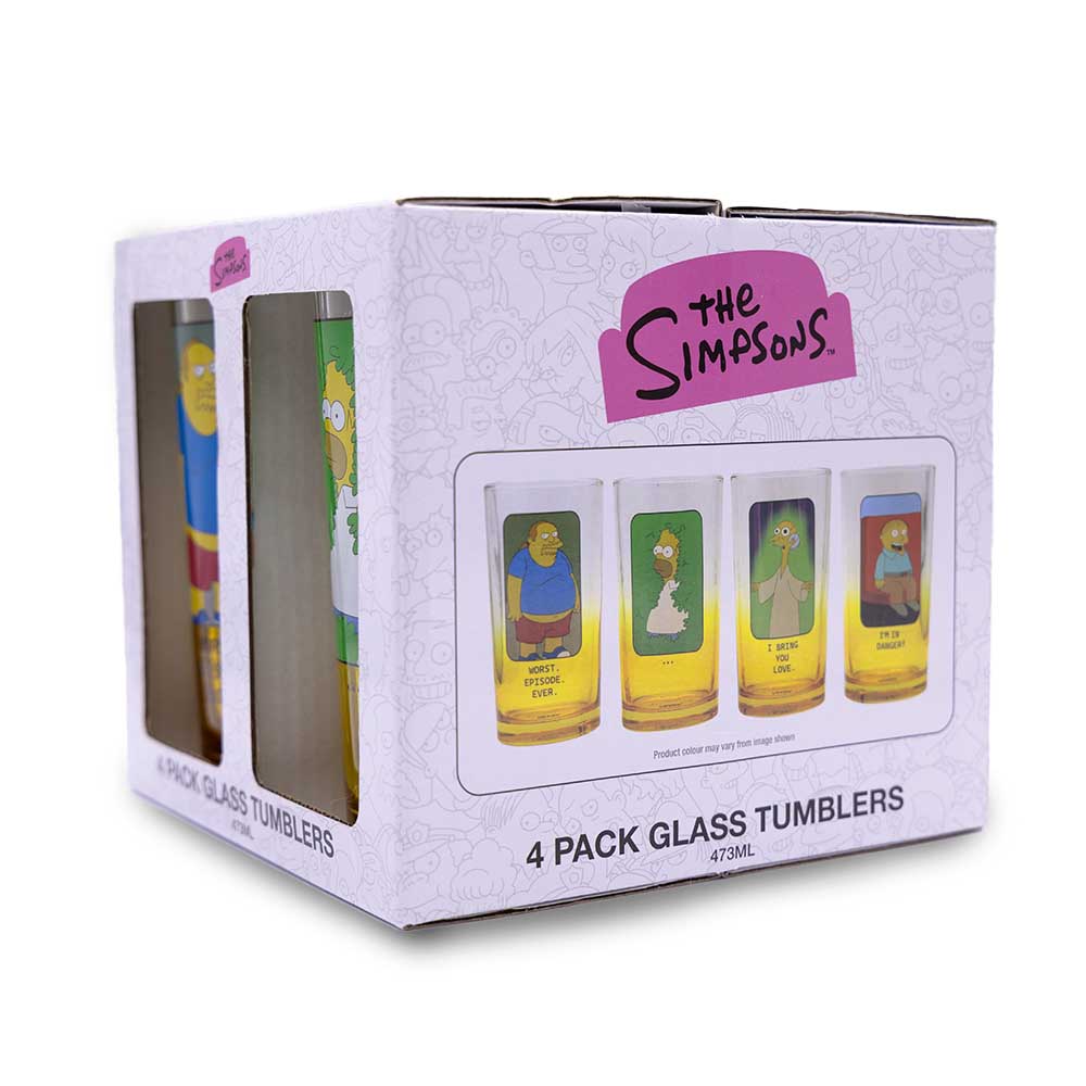 The Simpsons - Springfield Characters Memes Glass 4-Pack - Toys and ...