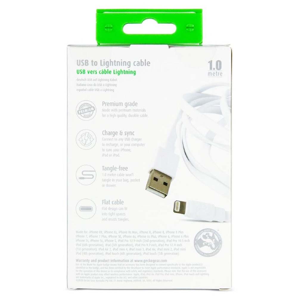 Gecko - Essentials USB-A to Lightning Cable - White - Electronics - EB ...