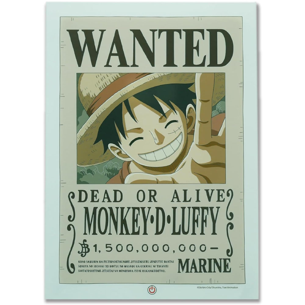 One Piece - Monkey D. Luffy Wanted Poster Neon Wall Light - Toys and ...