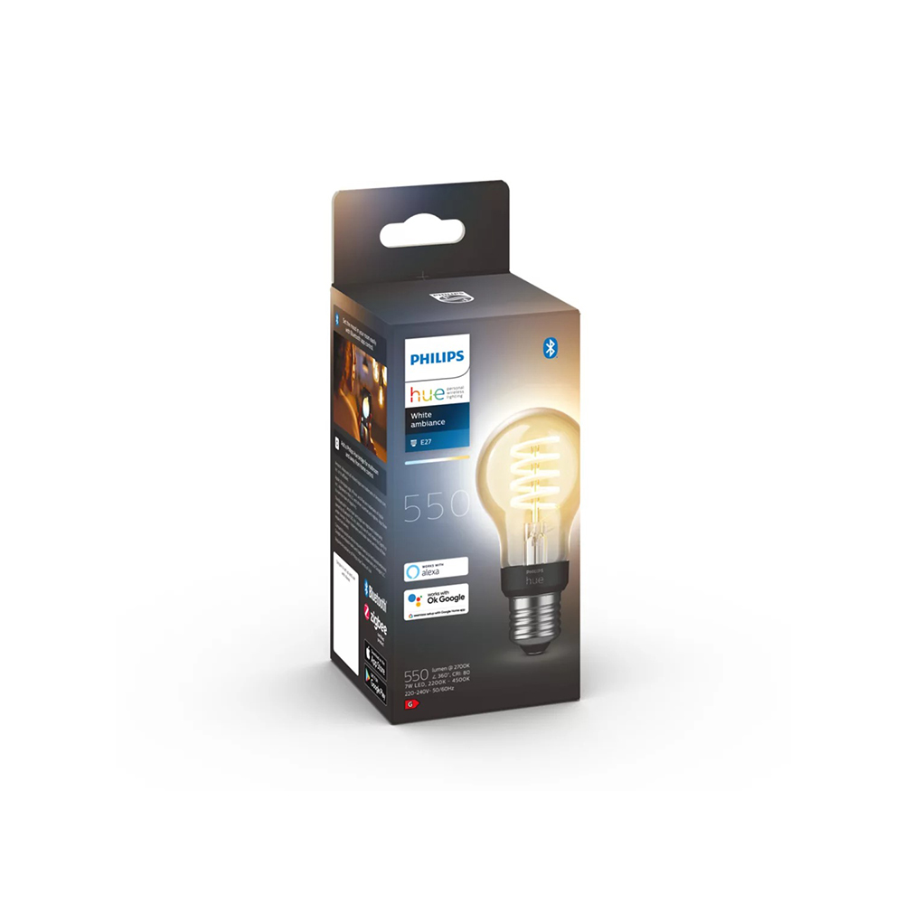 Philips - Hue White Ambiance Filament A60 - E27 Smart Bulb ...