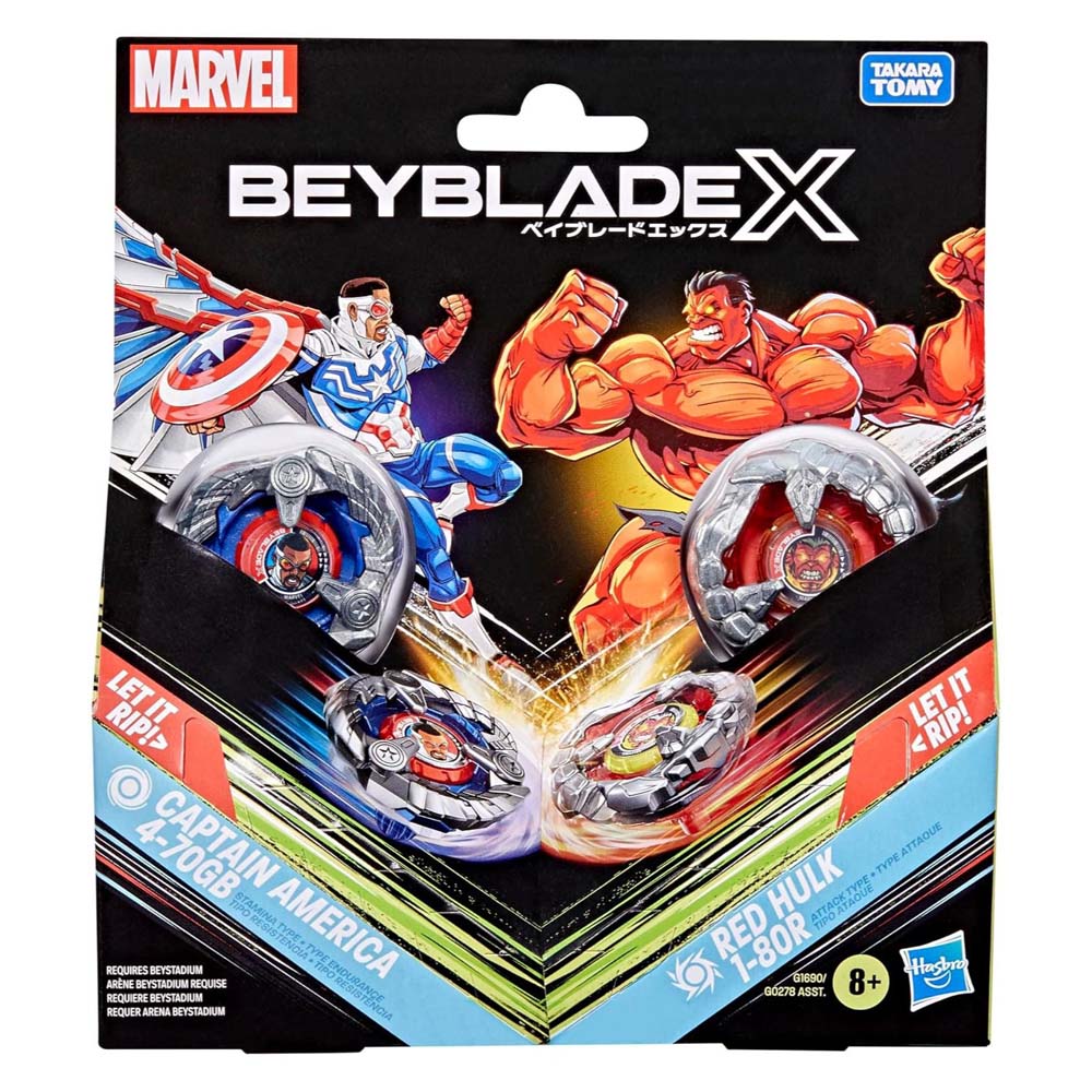 Beyblade X - Marvel Captain America 4-70GB vs Red Hulk 1-80R Multipack ...