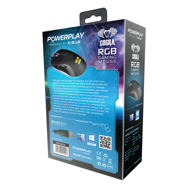 PowerPlay E-Blue Cobra RGB Gaming Mouse - PC - EB Games New Zealand