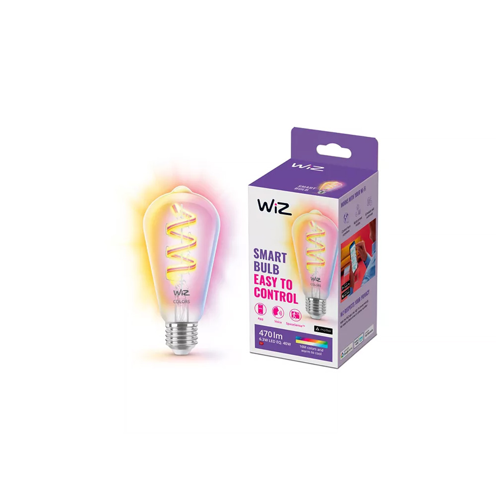 WiZ Colour & White Clear 40W ST64 E27 Filament Bulb (Gen 2) - Electronics - EB Games Australia