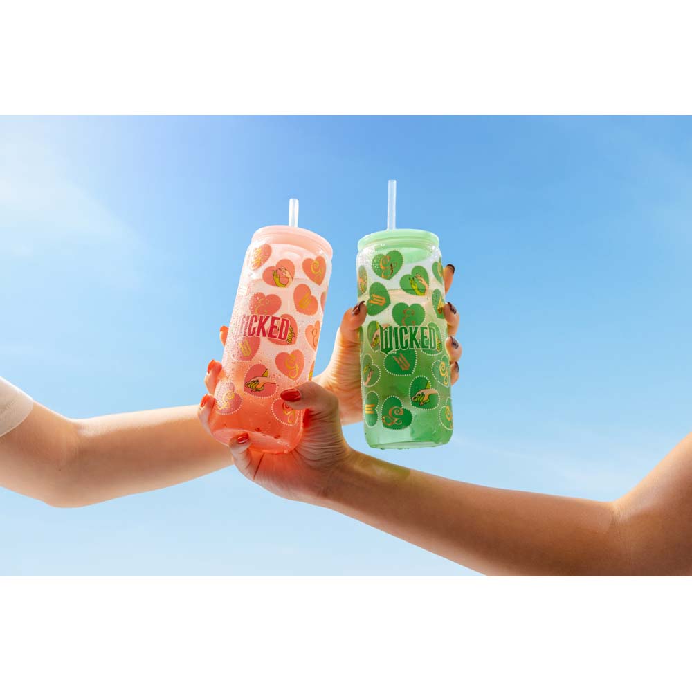 Wicked - Glinda & Elphaba Glass Cup with Straw Twin Pack - Loot - EB ...