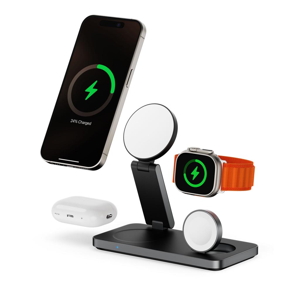 Laser ChargeCore 3-in-1 Wireless Charging Stand - Black - Electronics ...