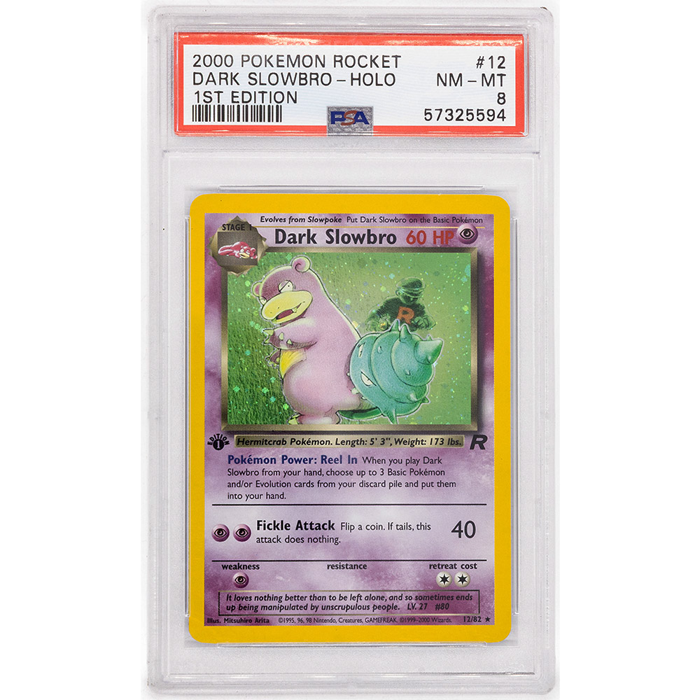 Pokemon - TCG - PSA NM-MT 8 Pokemon Rocket #12 Dark Slowbro-Holo - Toys ...