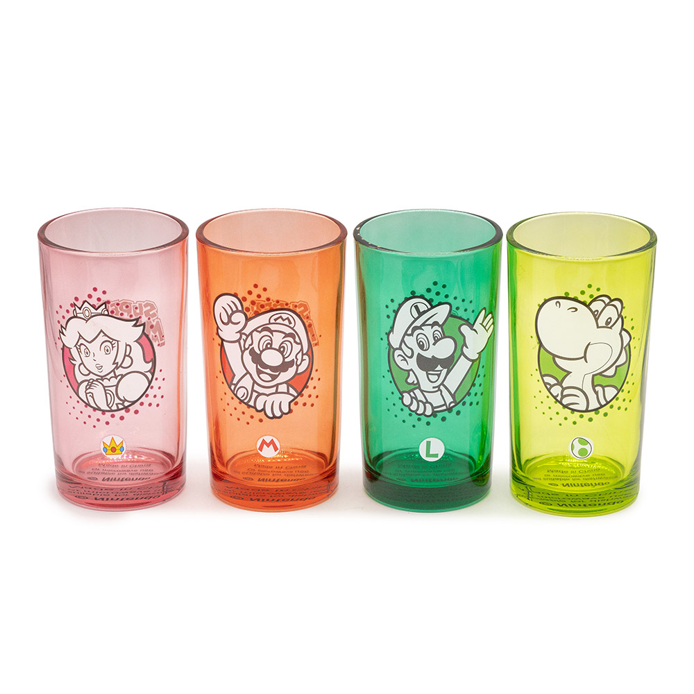 Nintendo - Super Mario Bros - Line Art Glass 4-Pack - Toys and ...
