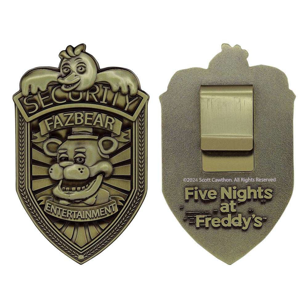 Five Nights at Freddy's - Security Badge Antique Brass Edition Replica ...