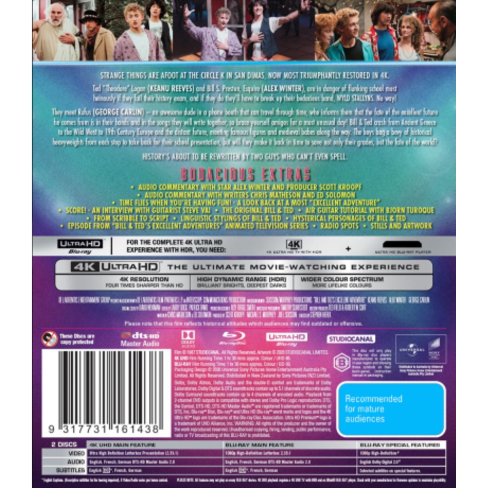 Bill & Ted's Excellent Adventure (4K UHD / Blu-ray) - Loot - EB Games Australia