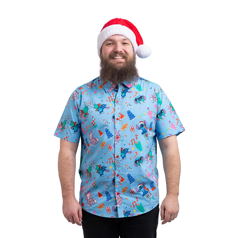 Disney - Lilo & Stitch - Stitchmas All-Over Print Short-Sleeved Shirt ...