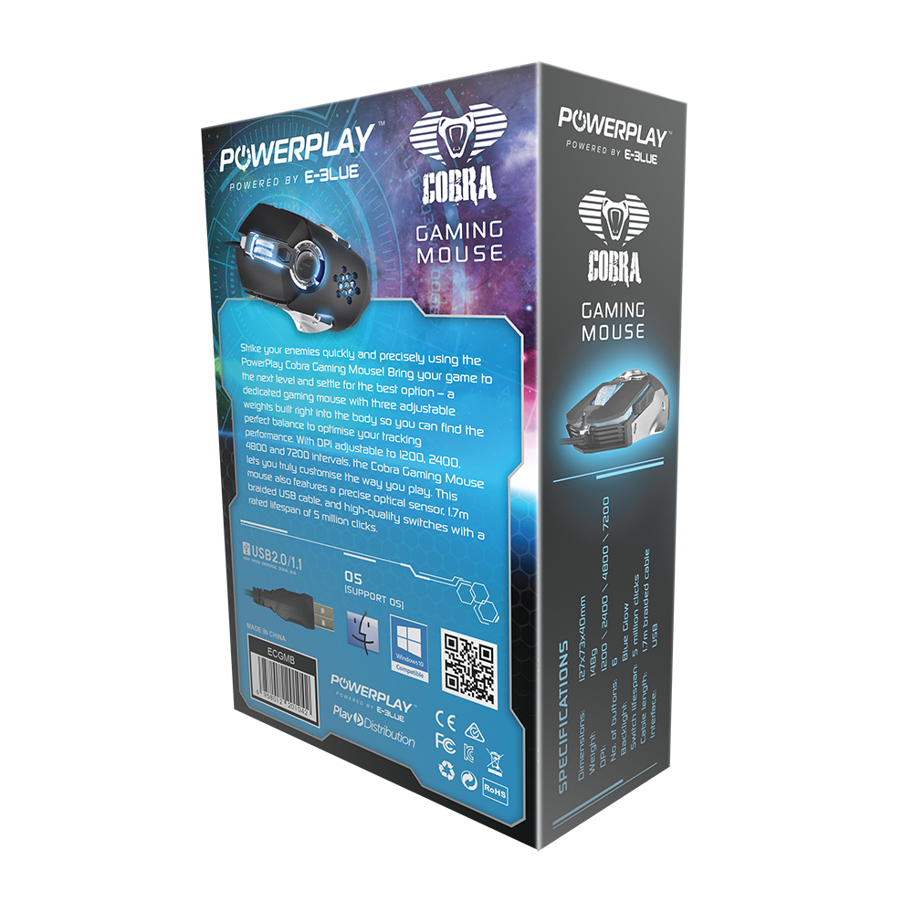 PowerPlay E-Blue Cobra 7200DPI Gaming Mouse - PC - EB Games New Zealand