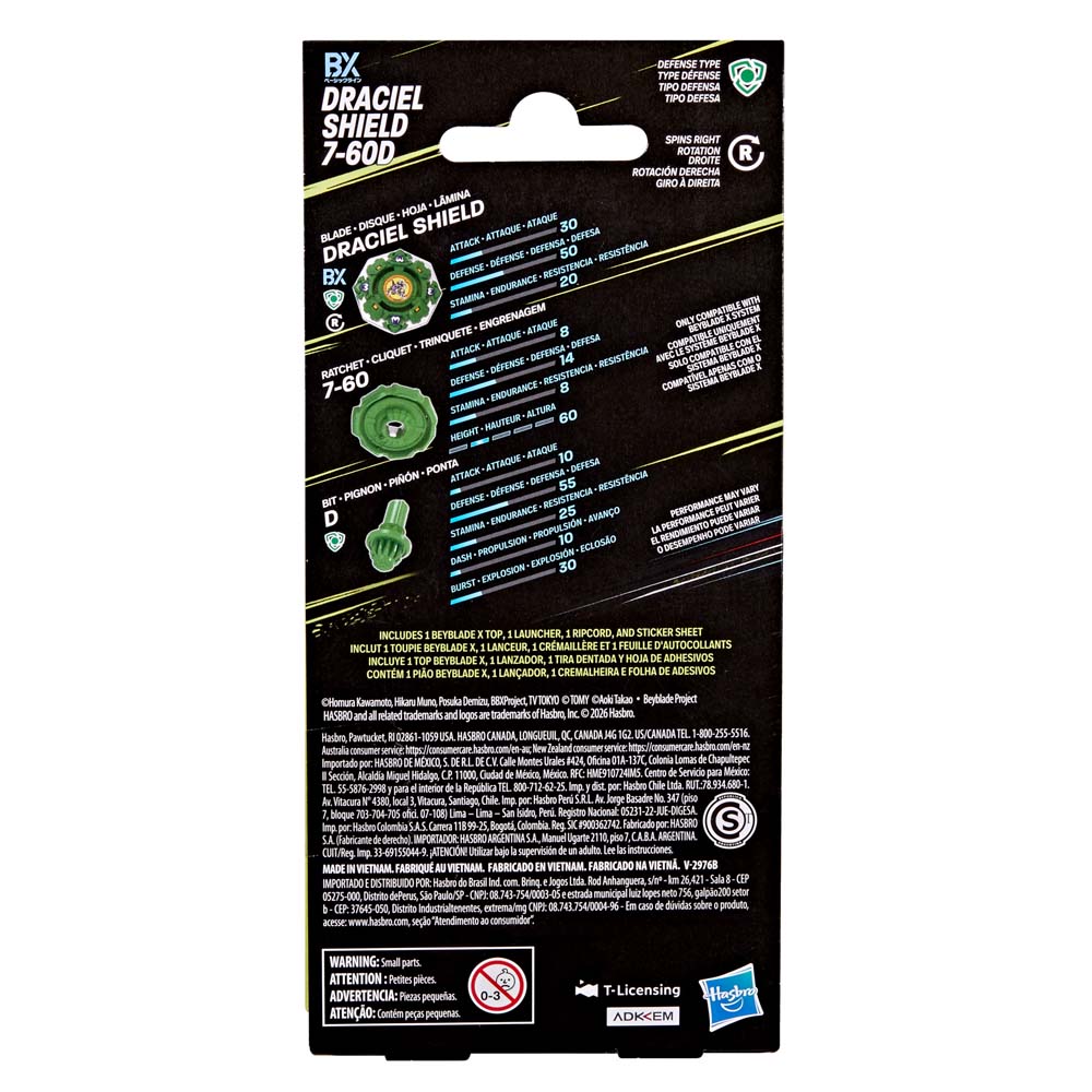 Beyblade X X-Over Project Draciel Shield 7-60D Pack Set - Toys and ...