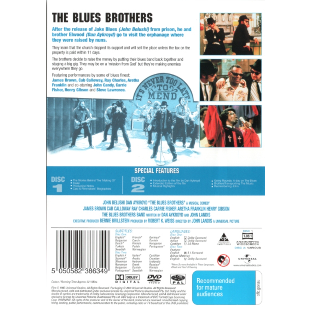 The Blues Brothers (2 Disc 25th Anniversary Edition) - Loot - EB Games ...